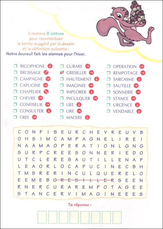 jeu du mot mystère Récré kids