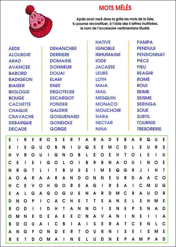 jeu du mot mystère Récré kids