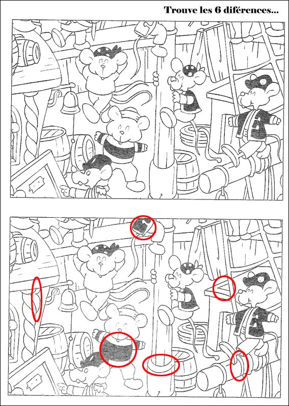 Solution au jeu des différences Récré kids