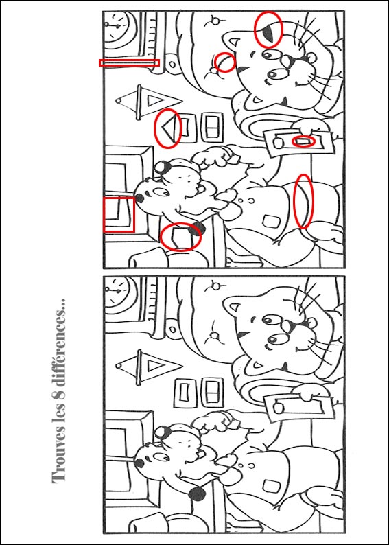 Solution au jeu des différences Récré kids