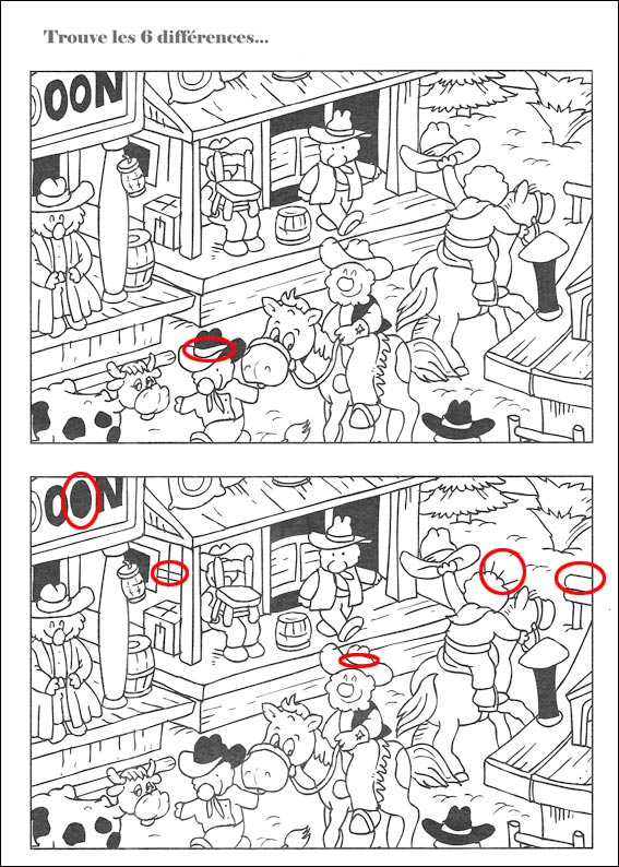 Solution au jeu des différences Récré kids