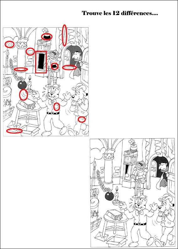 Solution au jeu des différences Récré kids