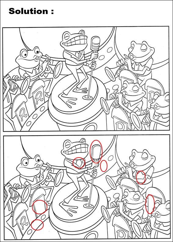 Solution au jeu des différences Récré kids