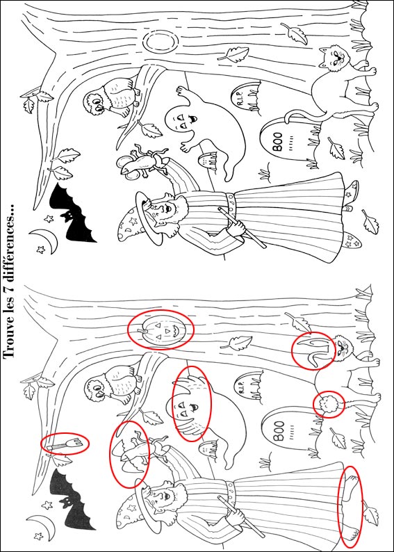 Solution au jeu des différences Récré kids