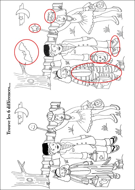 Solution au jeu des différences Récré kids