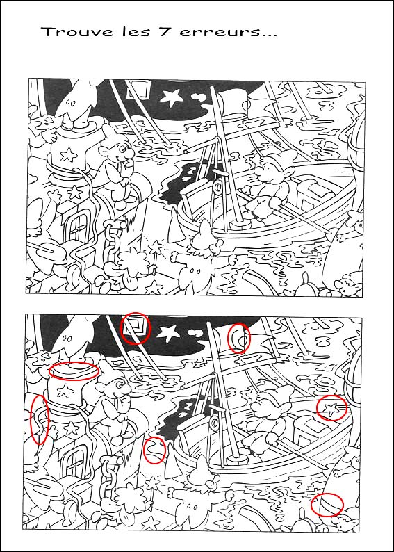 Solution au jeu des différences Récré kids