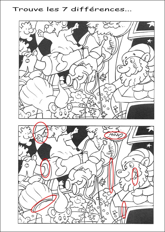 Solution au jeu des différences Récré kids