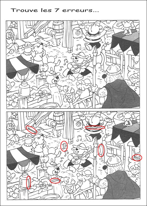 Solution au jeu des différences Récré kids