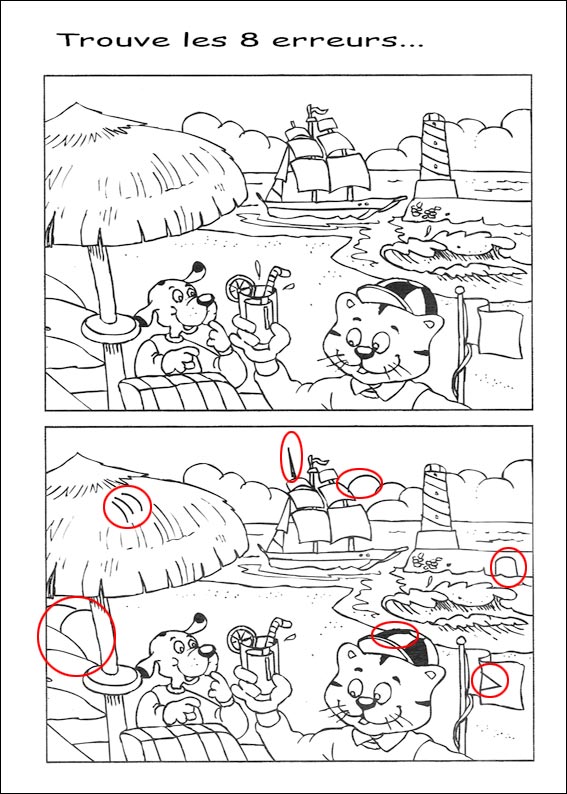 Solution au jeu des différences Récré kids