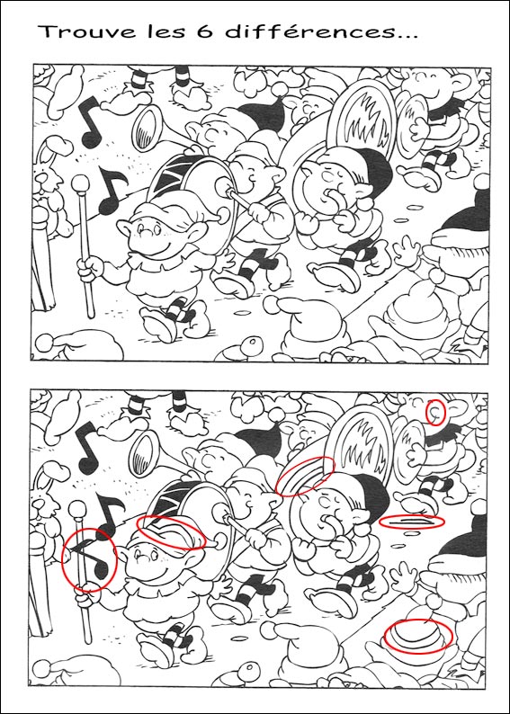 Solution au jeu des différences Récré kids
