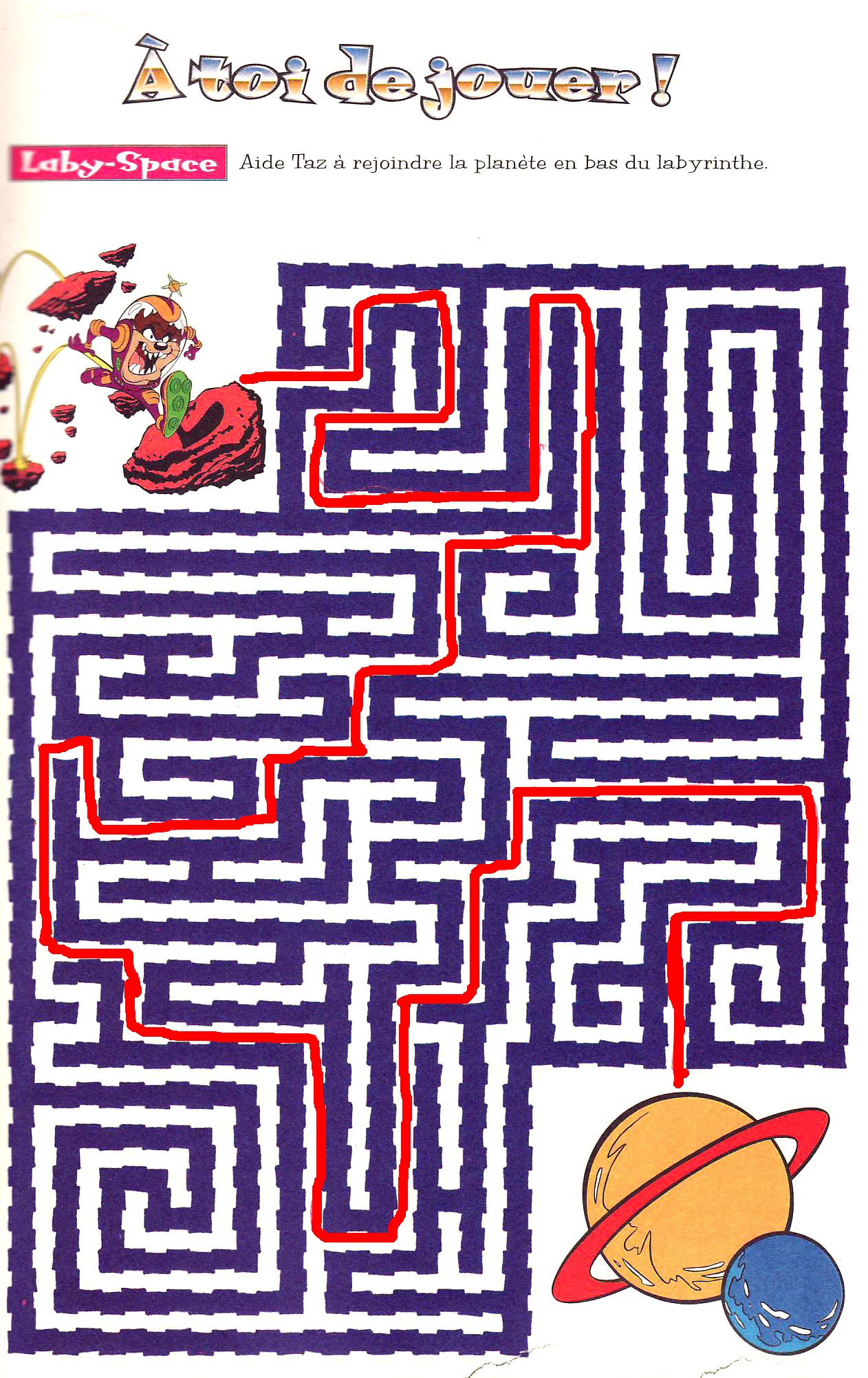 solution du jeu du labyrinthe Récré Kids