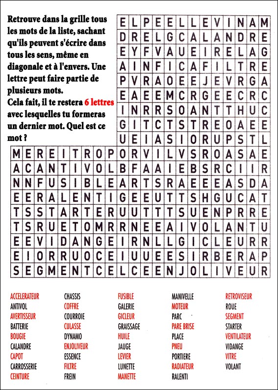 jeu du mot mystère Récré kids