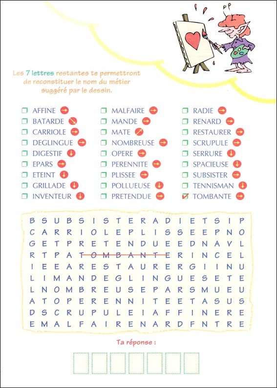 jeu du mot mystère Récré kids