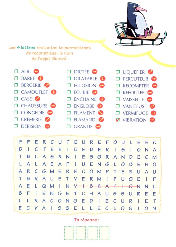 jeu du mot mystère Récré kids